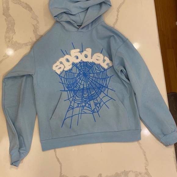 Sp5der | Sweaters | Blue Sp5der Hoodie | Poshmark